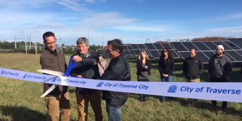 Clean energy advocates celebrate opening of Traverse City solar array